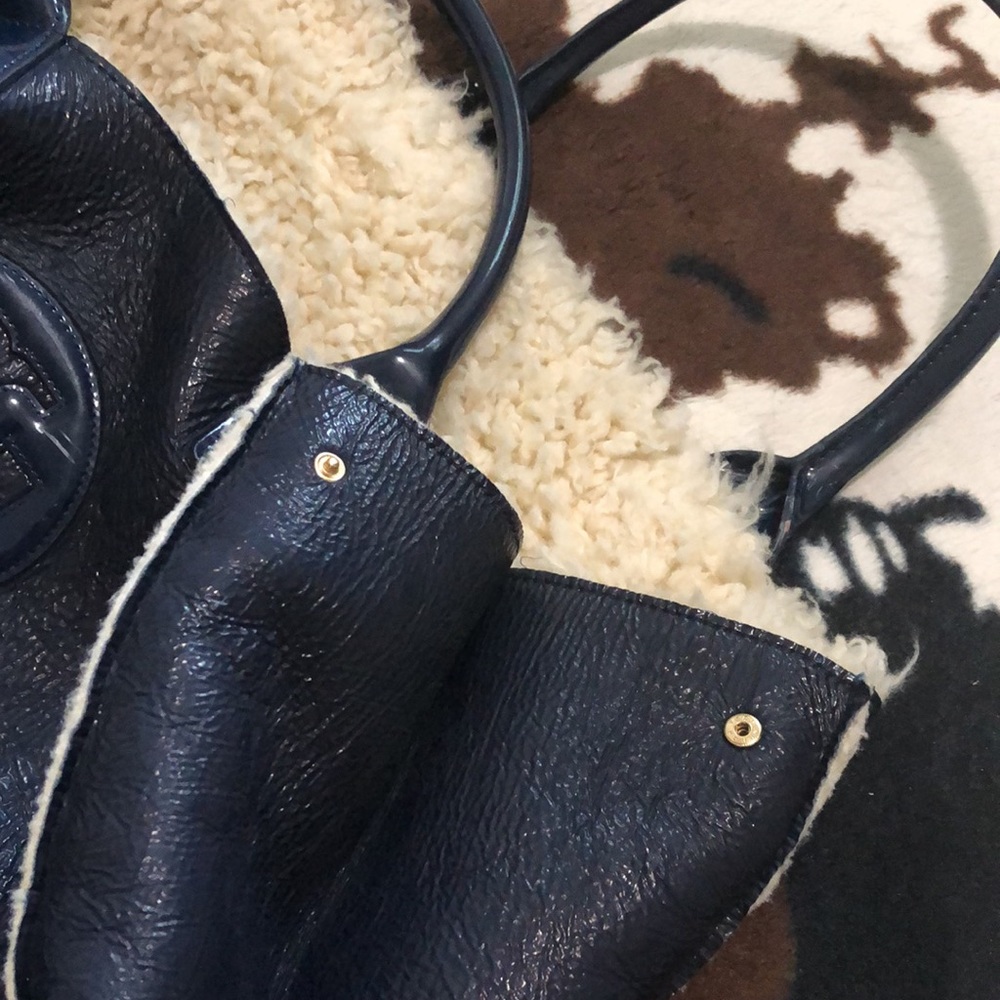 Rare Tory Burch Gorgeous Shearling Lined Bag - Gem